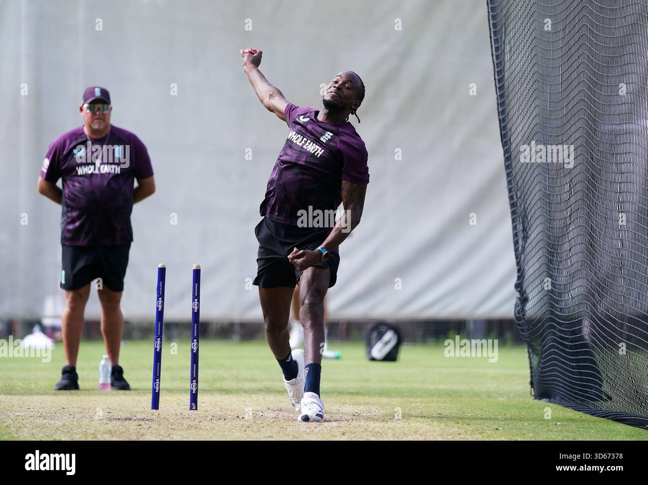 England’s Jofra Archer during a nets session at the Optus Stadium ...