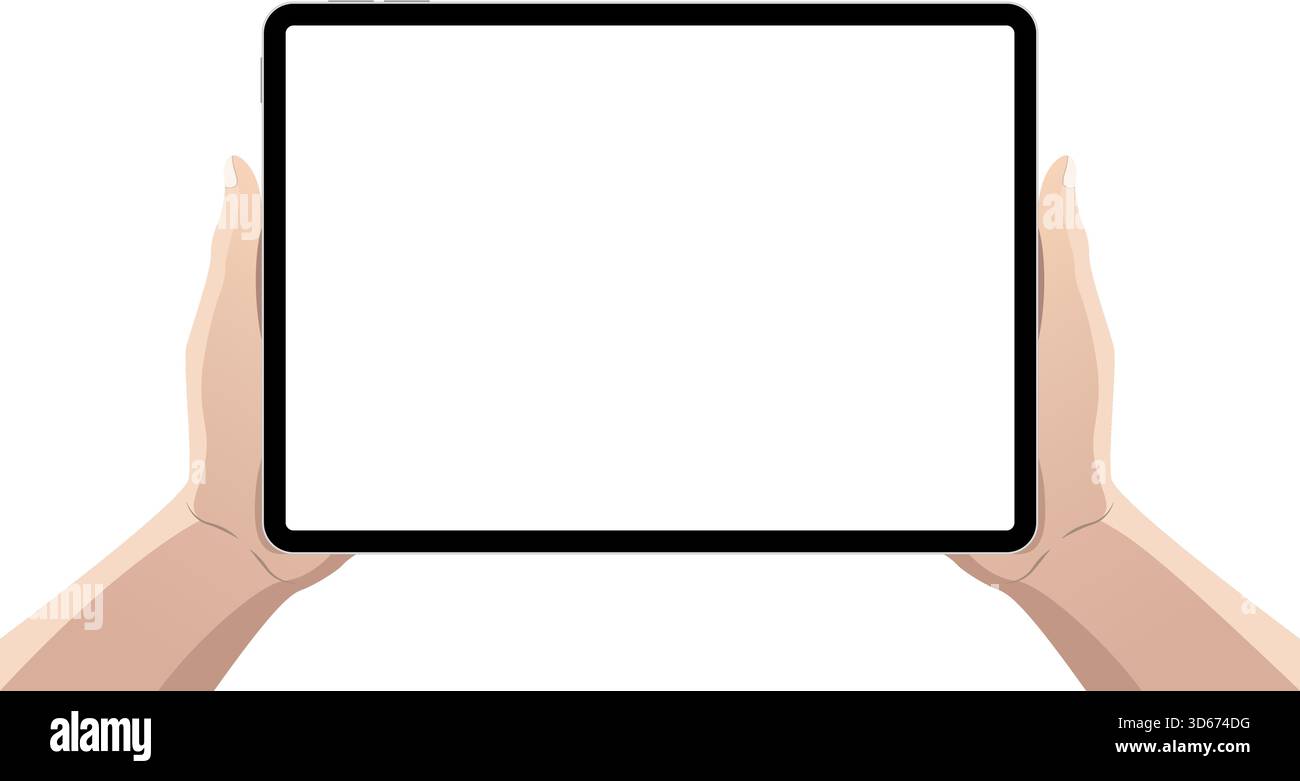 Hands using tablet vector Stock Vector Images - Alamy