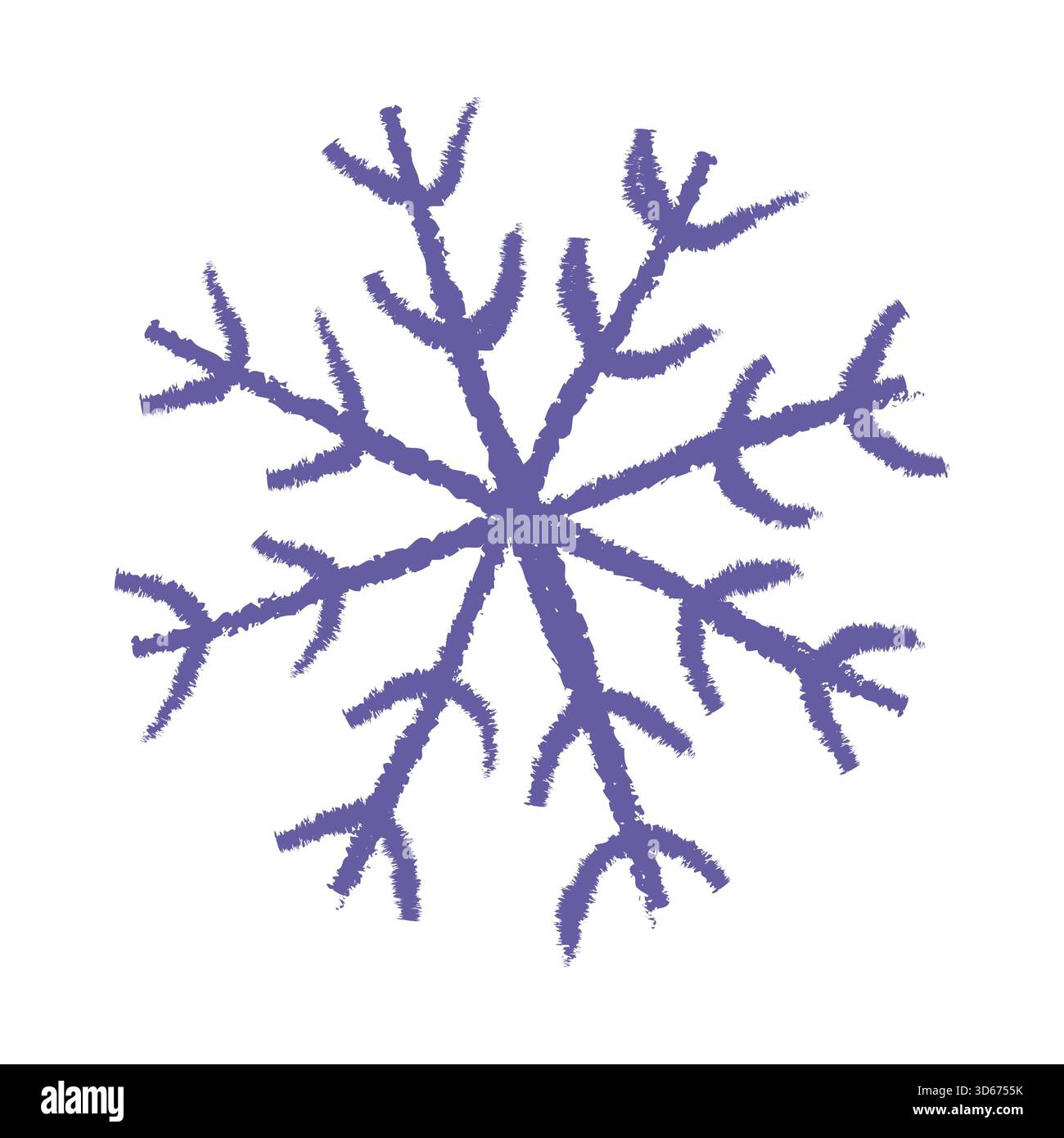 This artwork showcases a unique snowflake in purple, featuring detailed ...