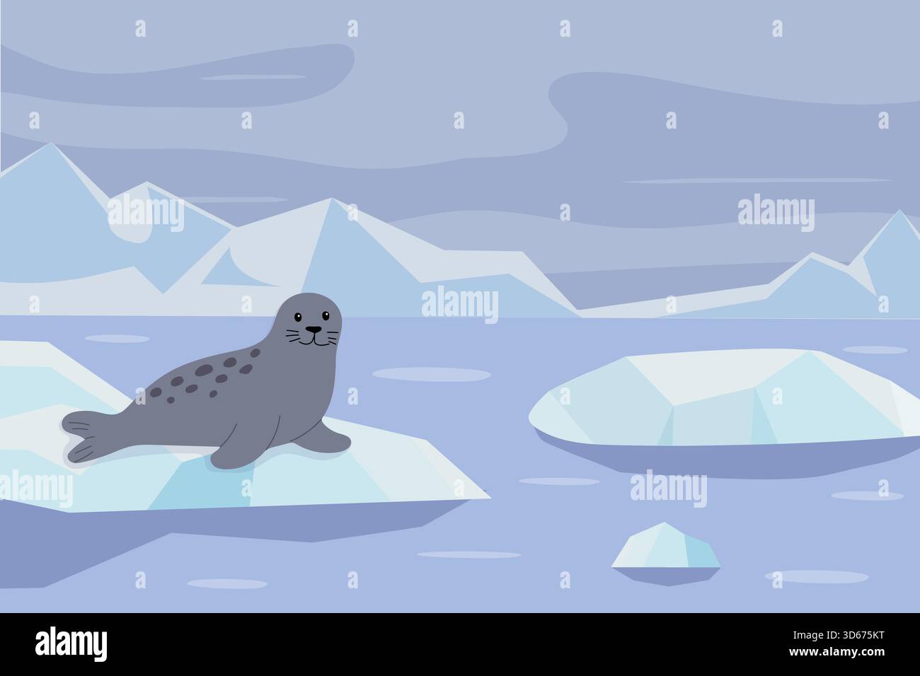 Seal under sea ice Stock Vector Images - Alamy