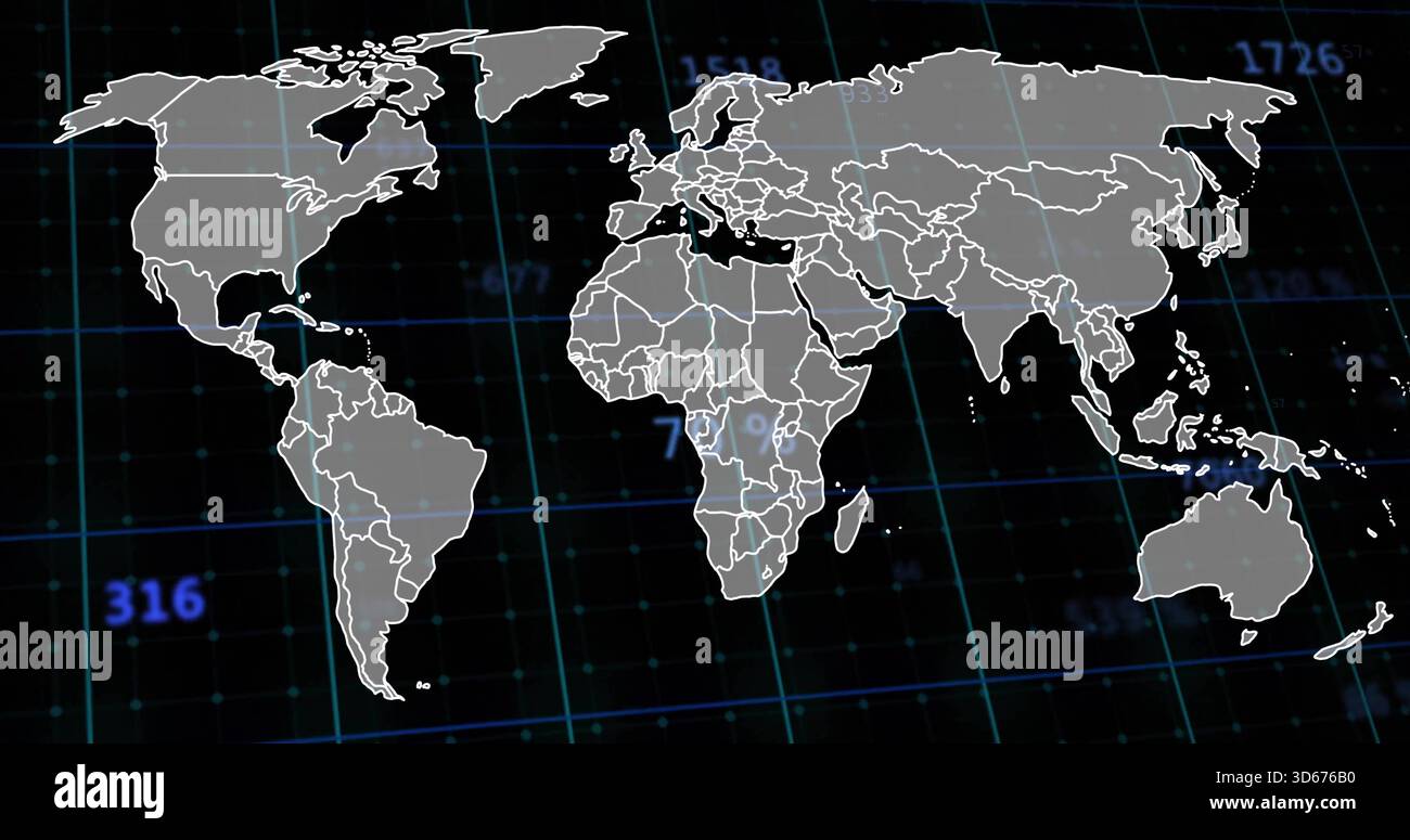 Stylized map showing countries hi-res stock photography and images - Alamy
