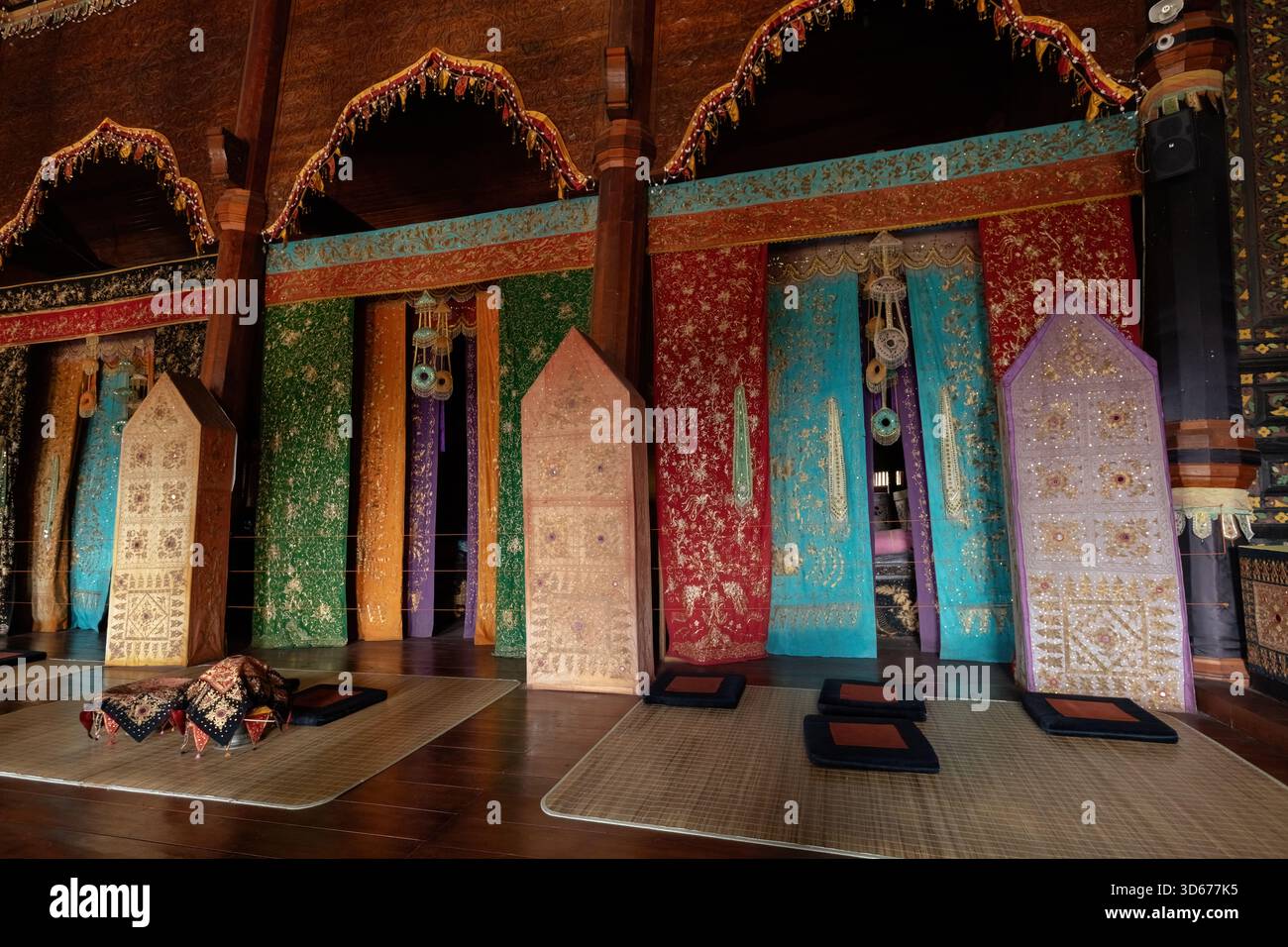 Interior details of Istano Basa Pagaruyung King's Palace in Bukittinggi ...