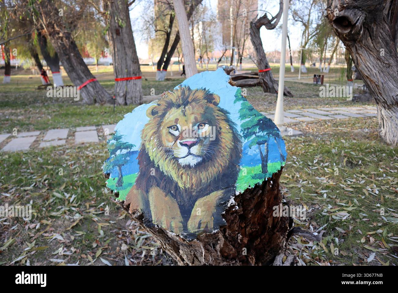 Tree paintings in Hami City, northwest China's Xinjiang Uygur ...