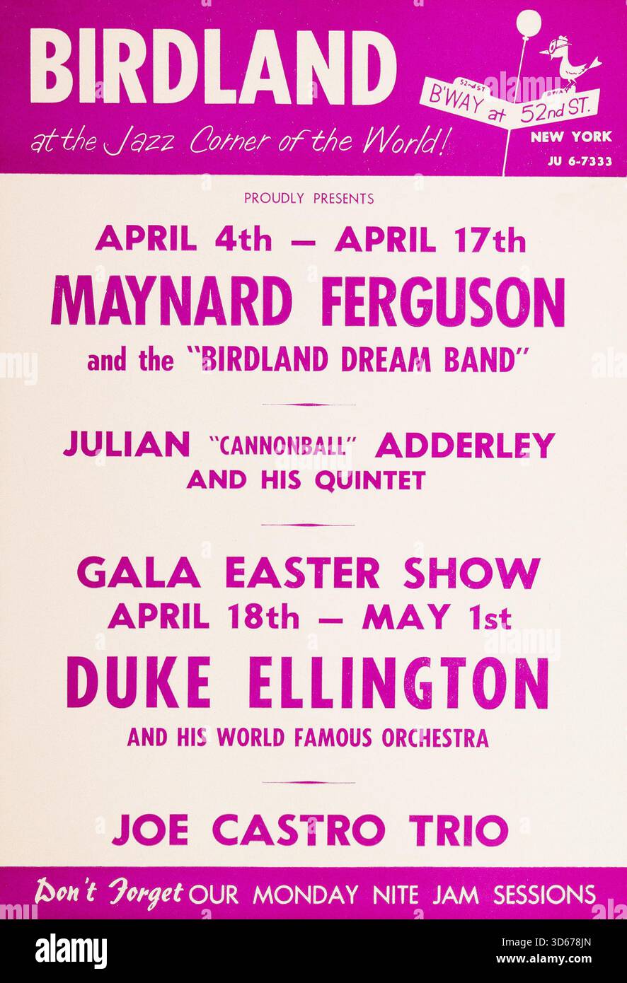 Duke Ellington, Maynard Ferguson Birdland, New York City – Jazz ...