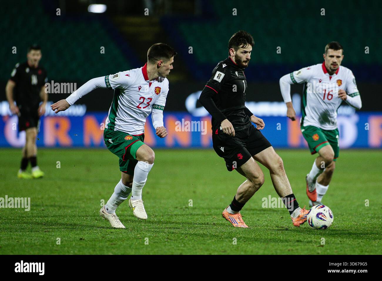 Georgia's Khvicha Khvarastkhelia in action against Bulgaria's Stanislav ...