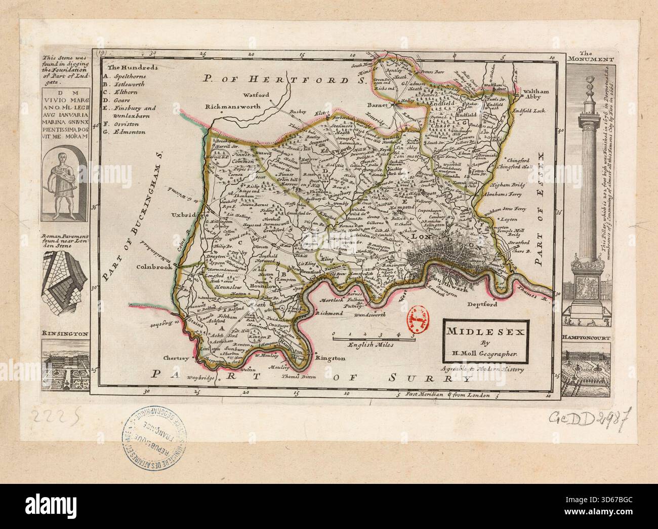 Map of Herfotrd Shire by Herman Moll (1654–1732), sold separately and ...