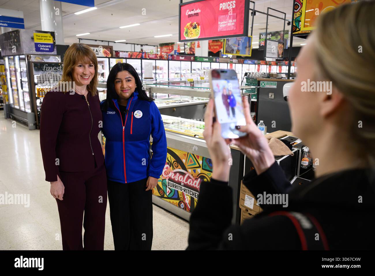 Chancellor of the Exchequer Rachel Reeves (left) poses for a photo with ...