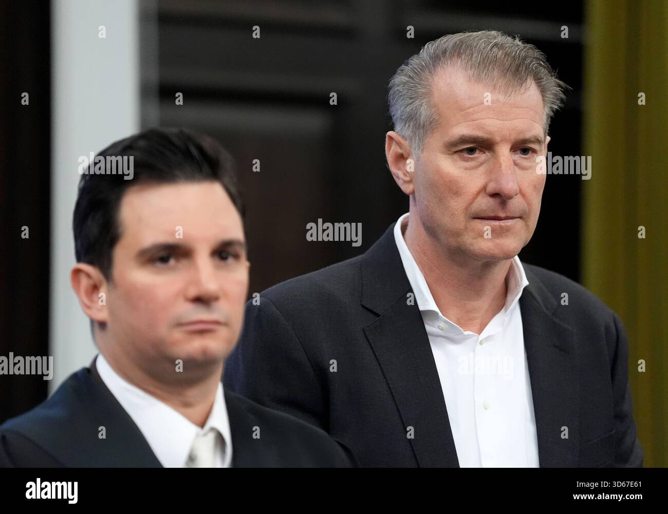19 November 2025, Hamburg: Stephan Hensel (r), ex-husband and father of ...
