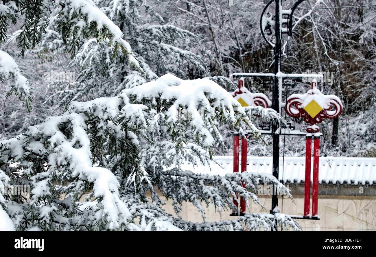 Snow scenery in Xiangyang City, central China's Hubei Province, 17 ...
