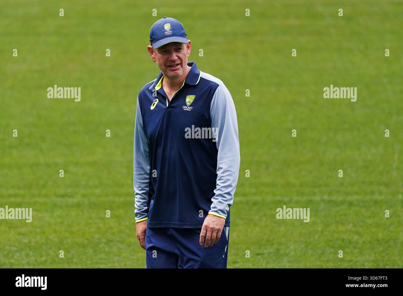 Australia head coach Andrew McDonald looks on during a nets session at ...