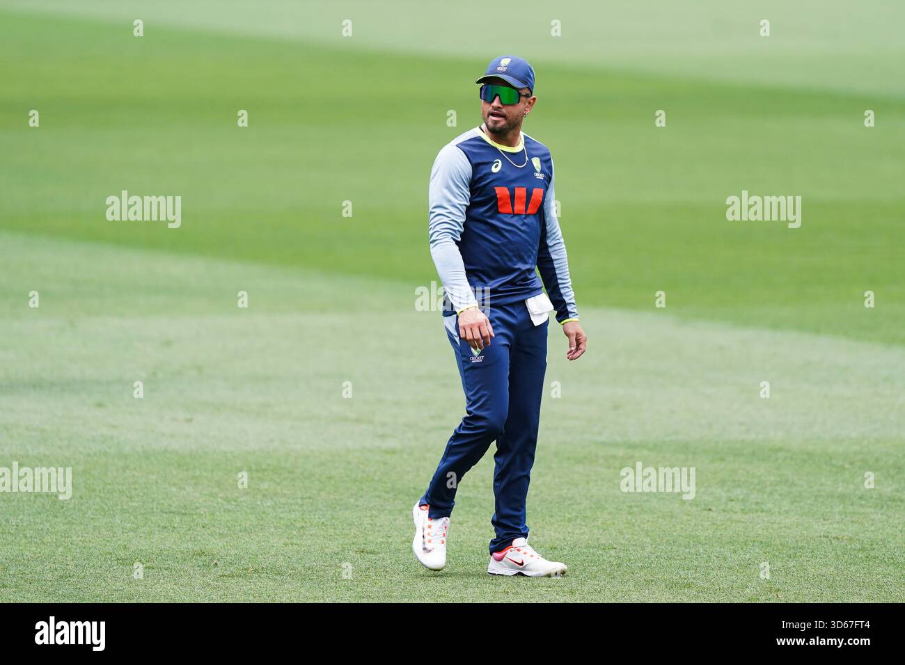 Australia's Jake Weatherald looks on during a nets session at the Optus ...