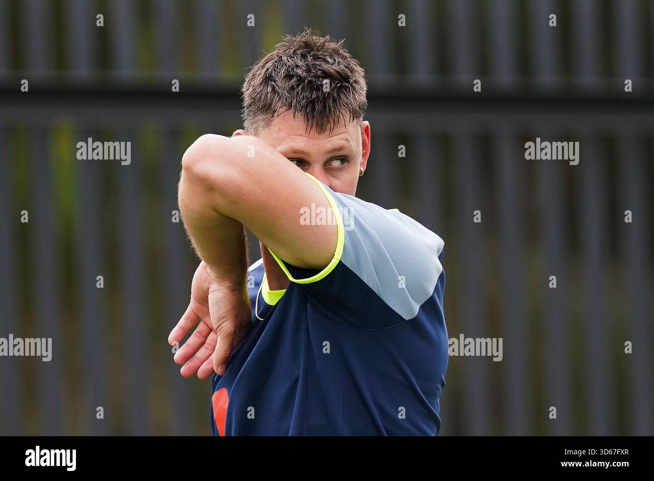 Australia's Beau Webster rubs his face during a nets session at the ...