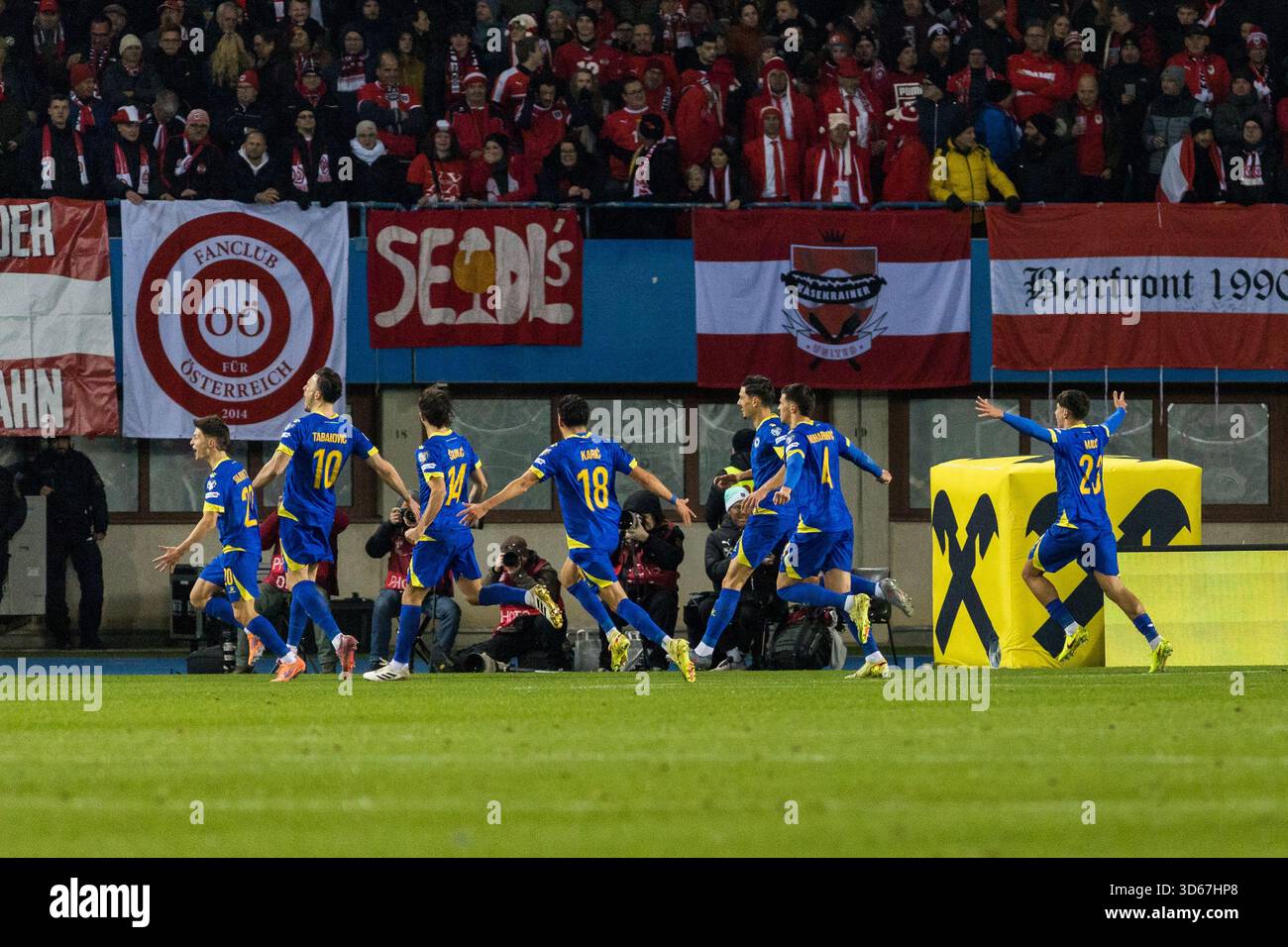 Vienna, Austria. 18th, November 2025. Celebration after Haris Tabakovic ...