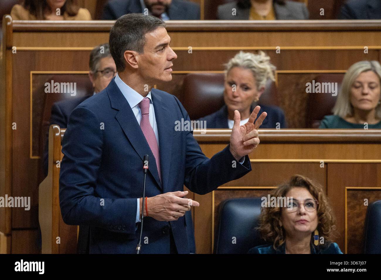 Pedro Sánchez, the Spanish Prime Minister, attends the plenary session ...