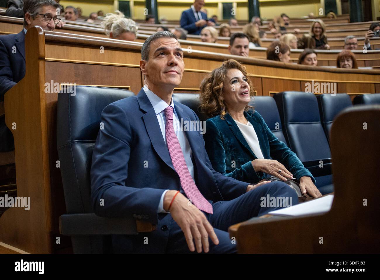 Pedro Sánchez, the Spanish Prime Minister, attends the plenary session ...