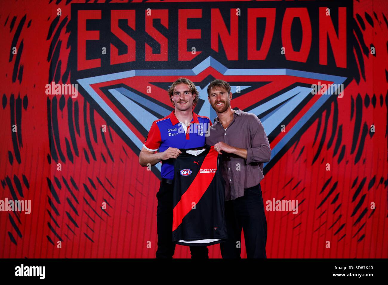 Dyson Sharp (Central District) poses with Former Bombers player Dyson ...