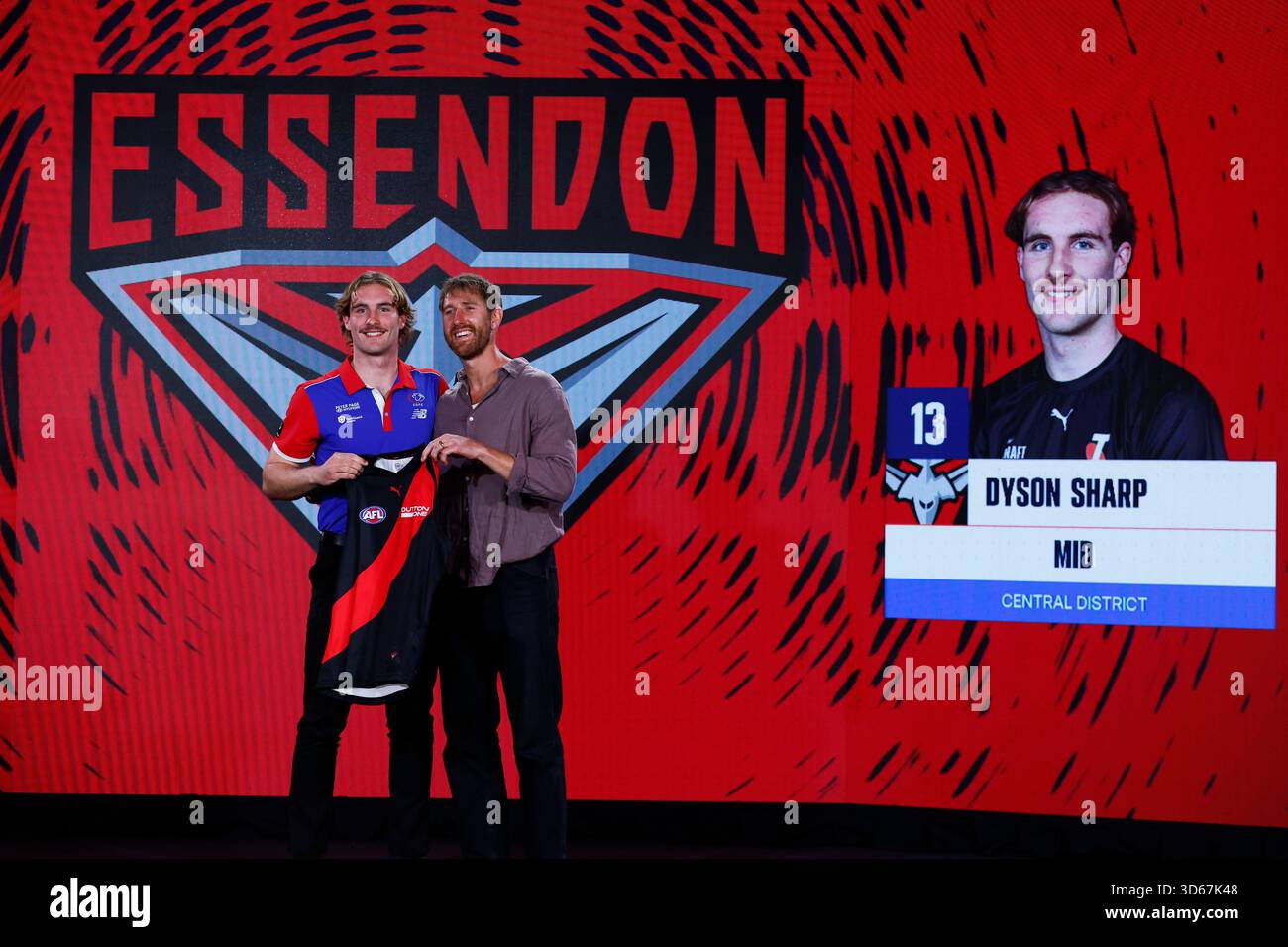 Dyson Sharp (Central District) poses with Former Bombers player Dyson ...