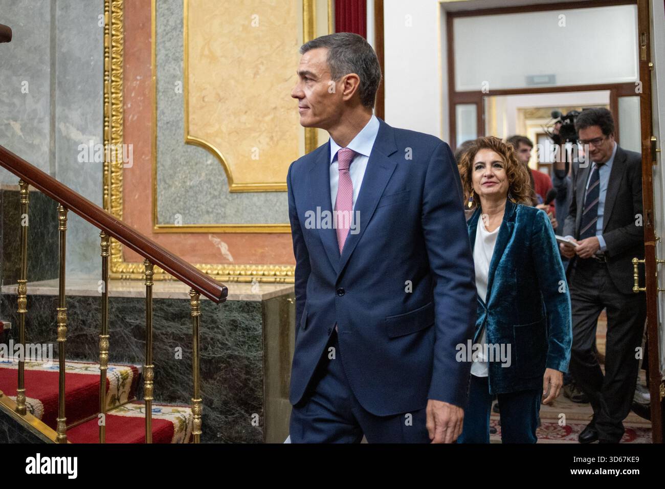 Pedro Sánchez, the Spanish Prime Minister, attends the plenary session ...