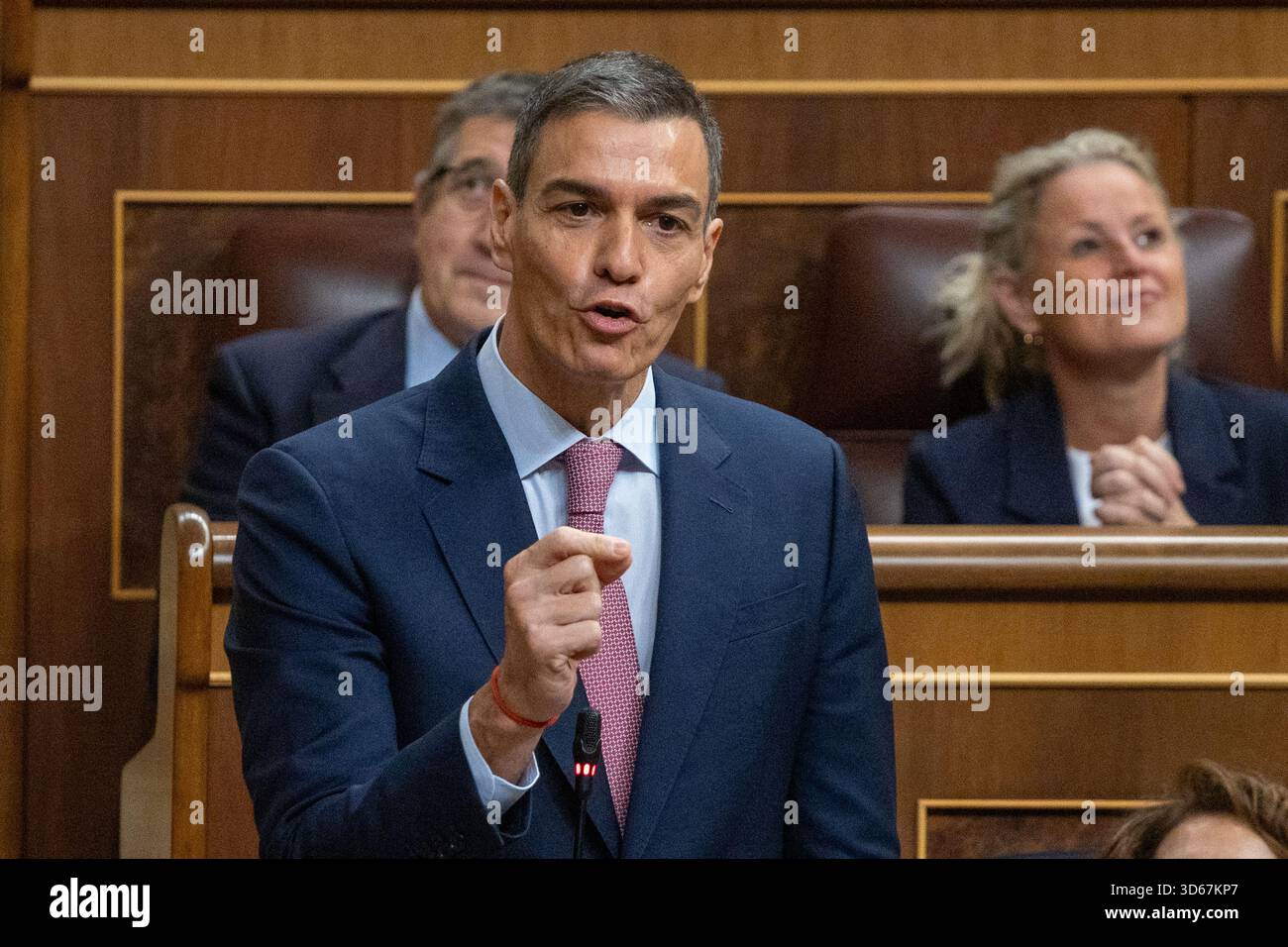 Pedro Sánchez, the Spanish Prime Minister, attends the plenary session ...