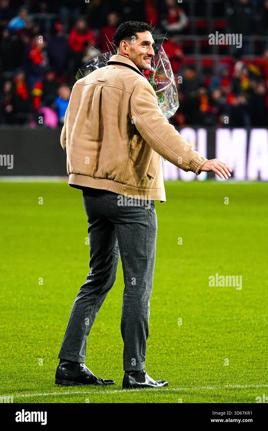 LIEGE, BELGIUM - NOVEMBER 18: ex-player Marouane Fellaini saying ...