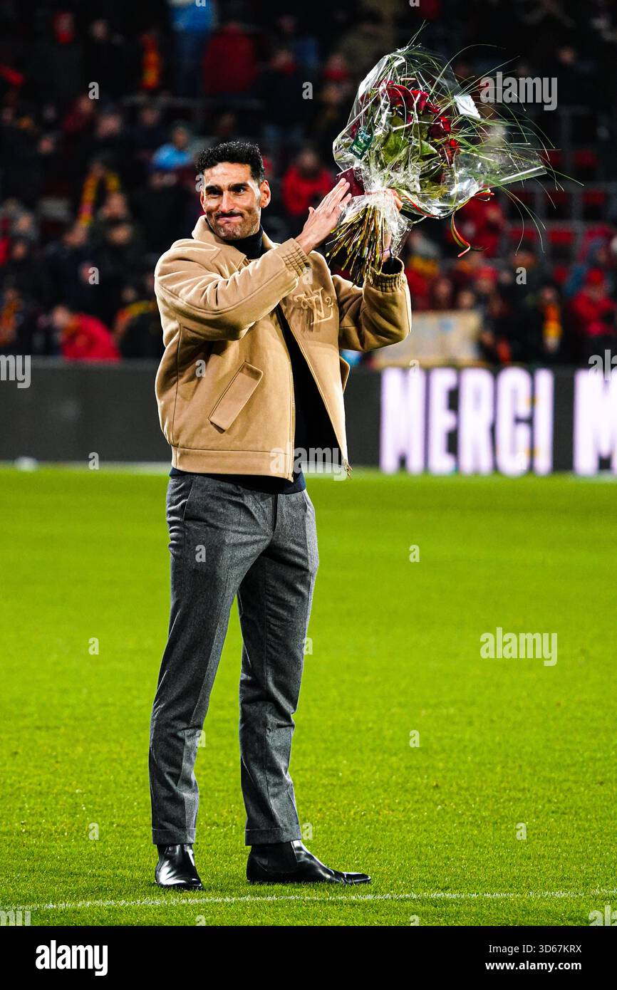 LIEGE, BELGIUM - NOVEMBER 18: ex-player Marouane Fellaini saying ...