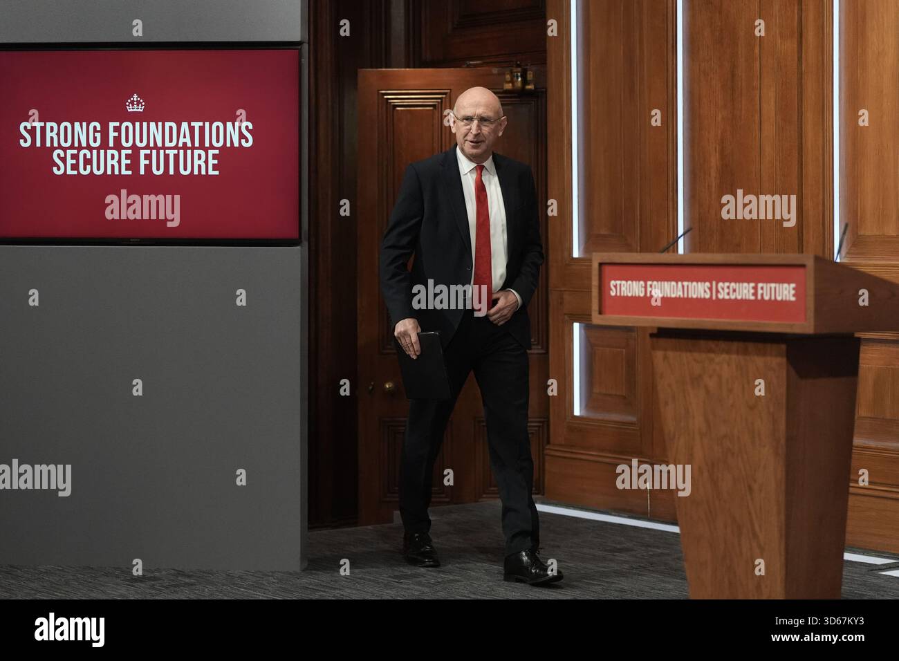 Defence Secretary John Healey arriving to deliver a speech on how the ...