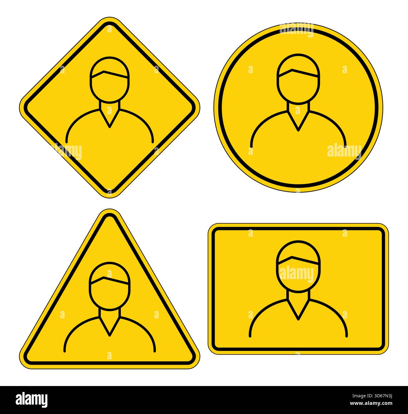 Set of icons representing a person in various geometric shapes. Ideal ...