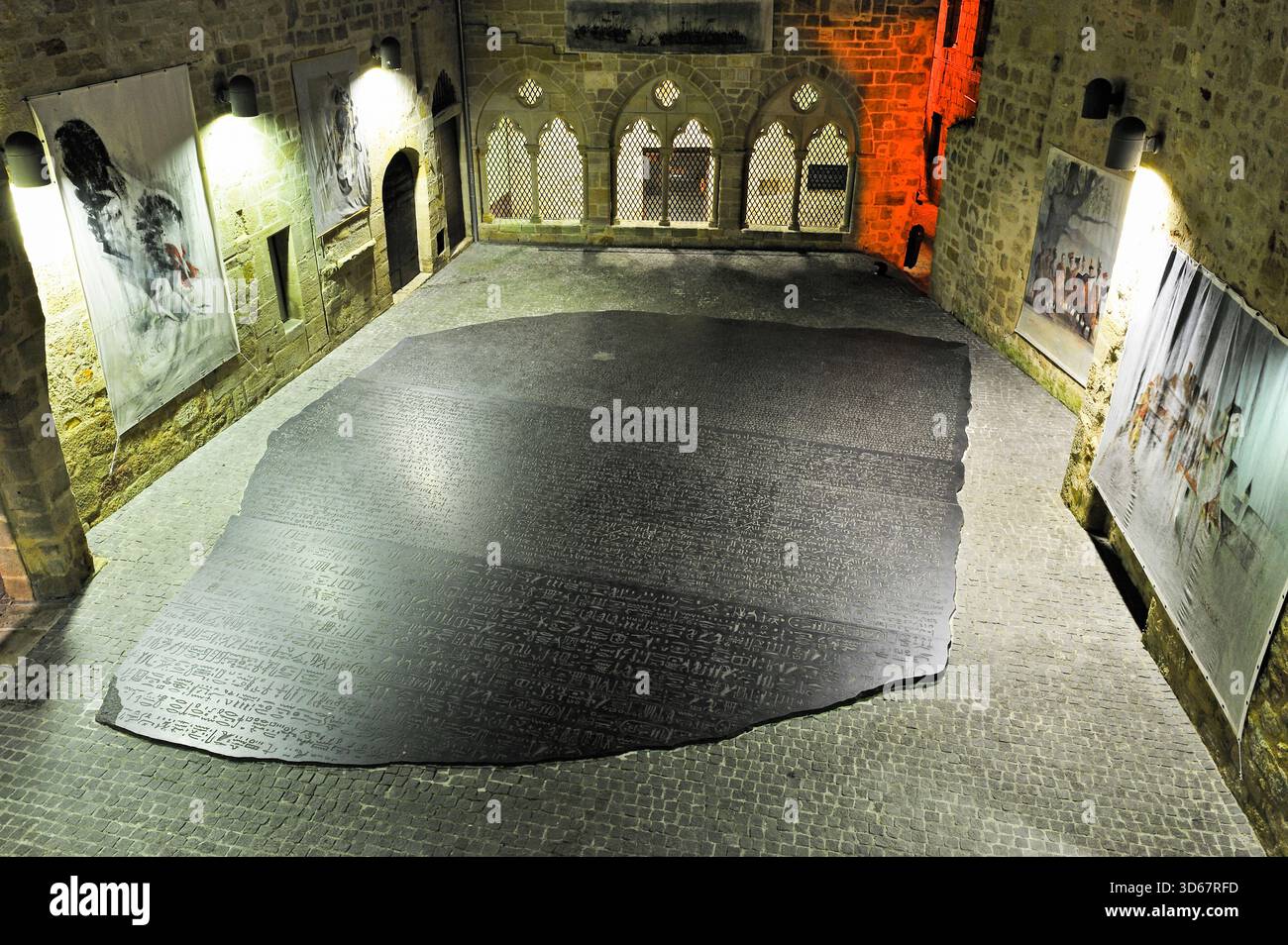 Giant copy of the Rosetta stone, sculpted in granit by the American ...