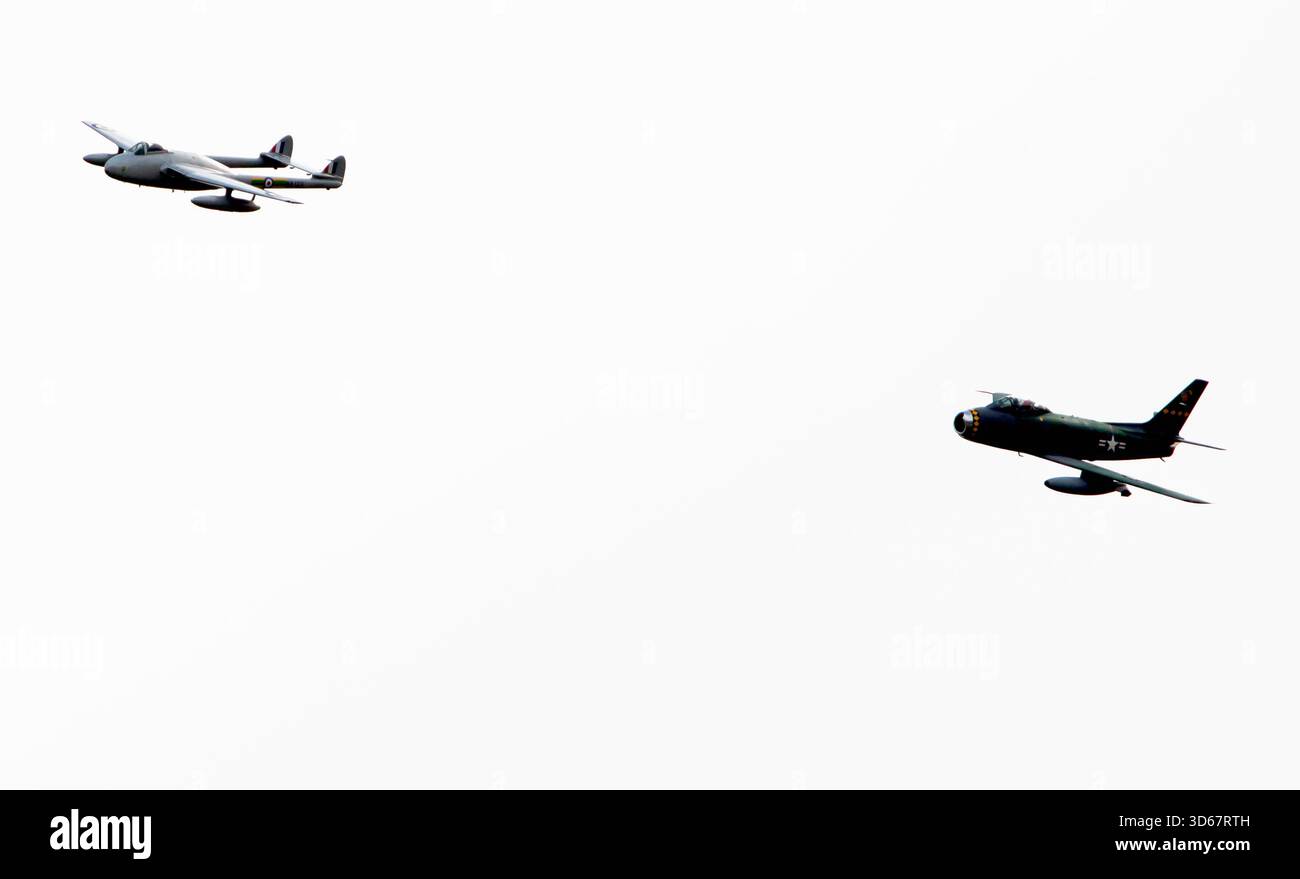 A de Havilland Vampire FB.52 and a North American F-86 Sabre / Canadair ...