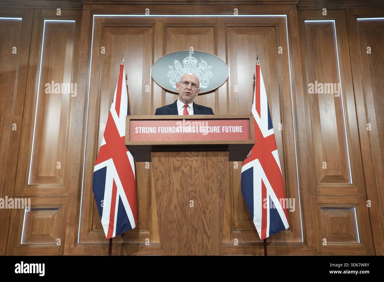 Defence Secretary John Healey delivering a speech on how the UK's ...