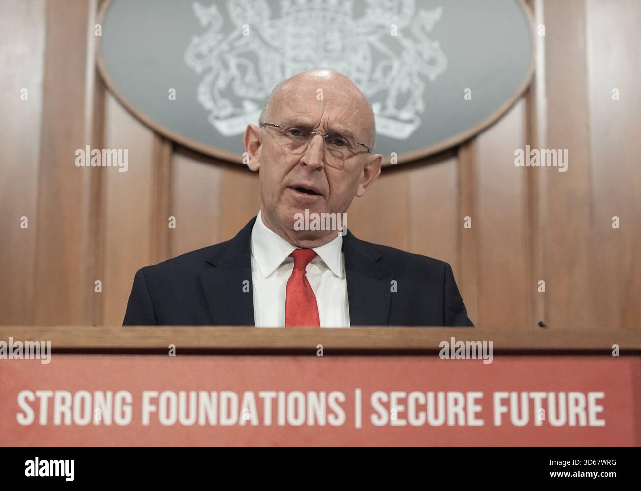 British Defence Secretary John Healey delivers a speech on how the UK's ...