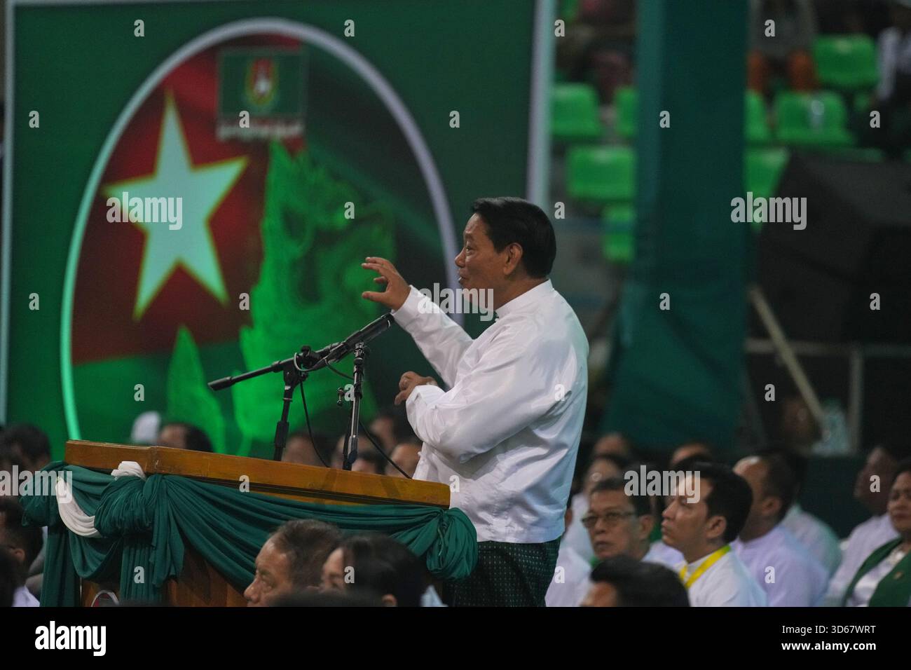 Khin Yi, chairman of the military-backed Union Solidarity and ...