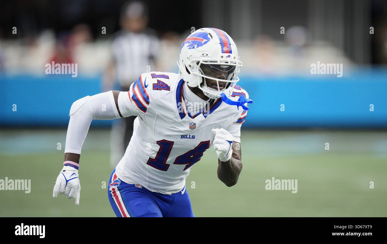 Buffalo Bills wide receiver Tyrell Shavers (14) plays during an NFL ...