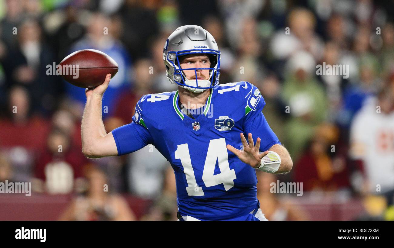Seattle Seahawks quarterback Sam Darnold (14) in action during the ...