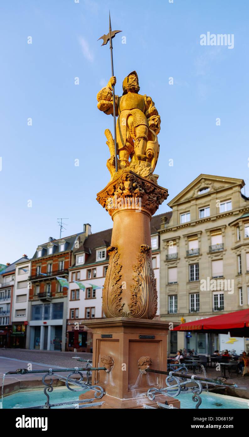 Halberd fountain at the Place de la Reunion in the evening light ...