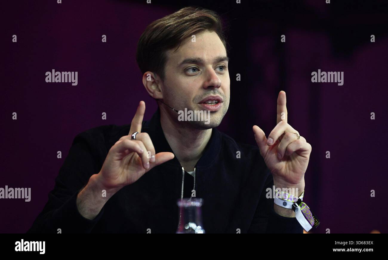 CEO of the Swedish AI startup company Anton Osika at the startup event ...