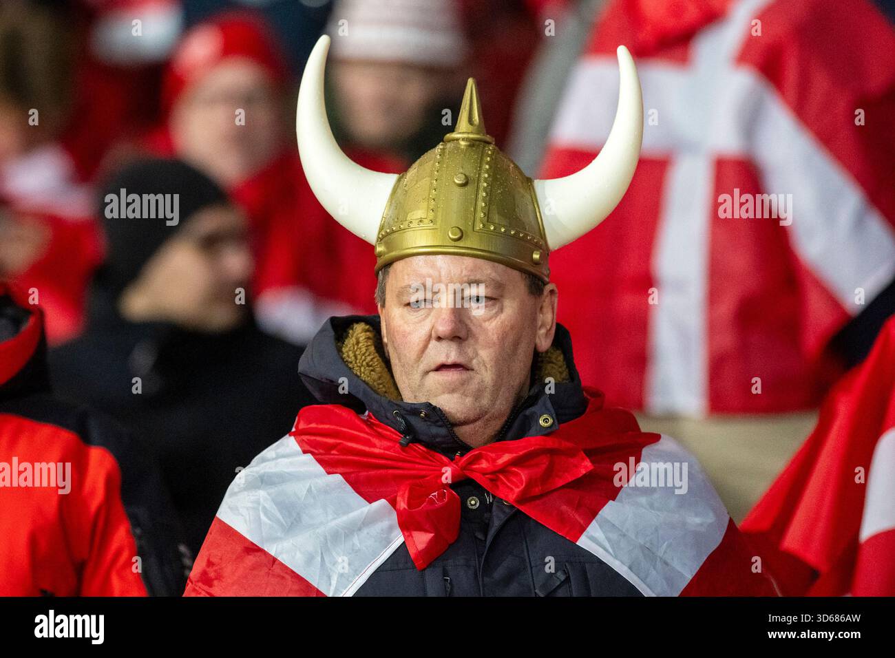 Denmark football supporter attending the Scotland v Denmark ...