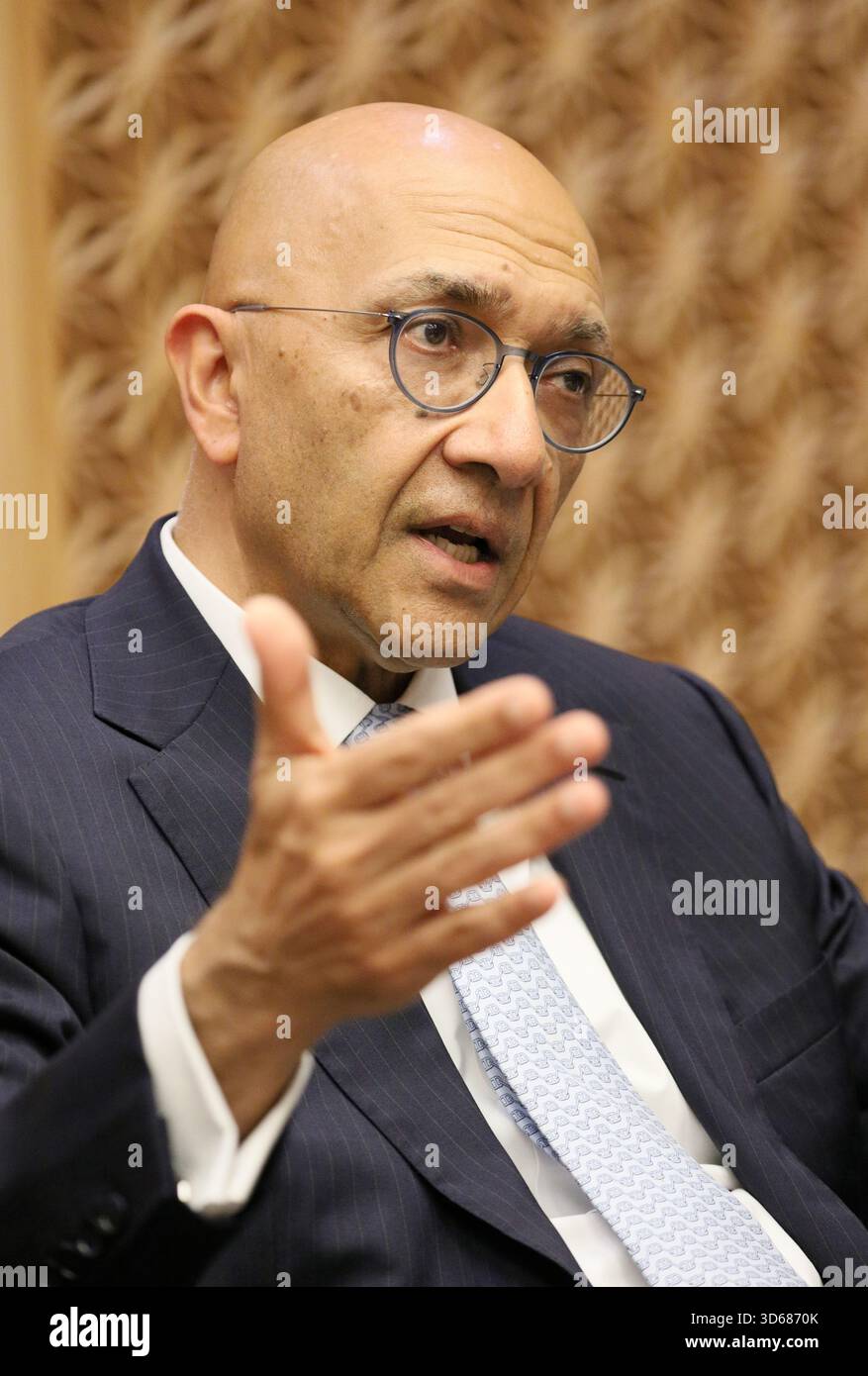 Mizuho Financial Group Executive Vice President Suneel Bakhshi speaks during an interview in ...