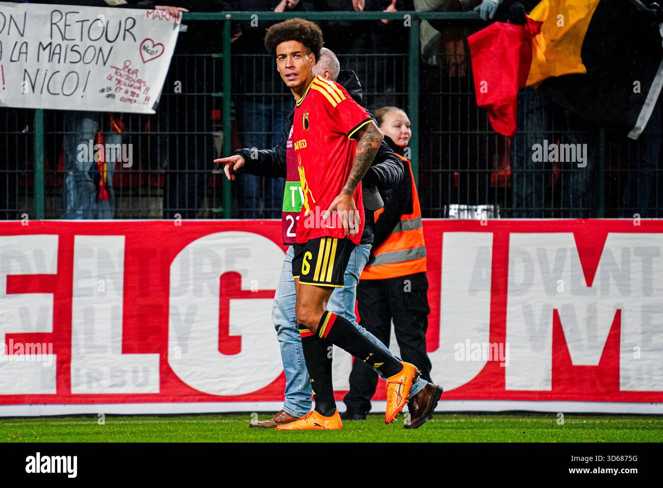 LIEGE, BELGIUM - NOVEMBER 18: Alex Witsel of Belgium looks on after the ...