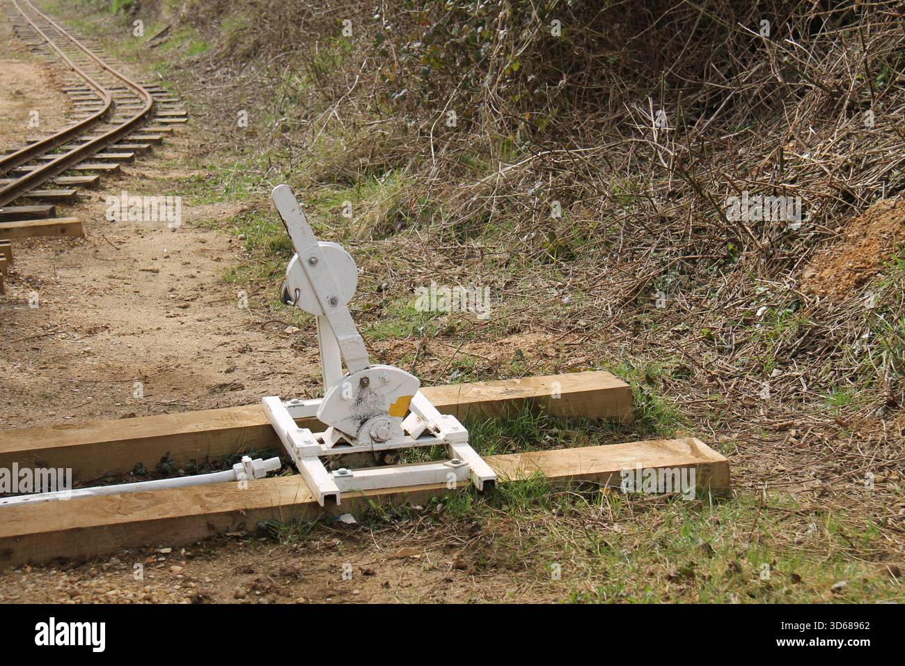 The Points Operating Lever on a Narrow Gauge Railway Stock Photo - Alamy