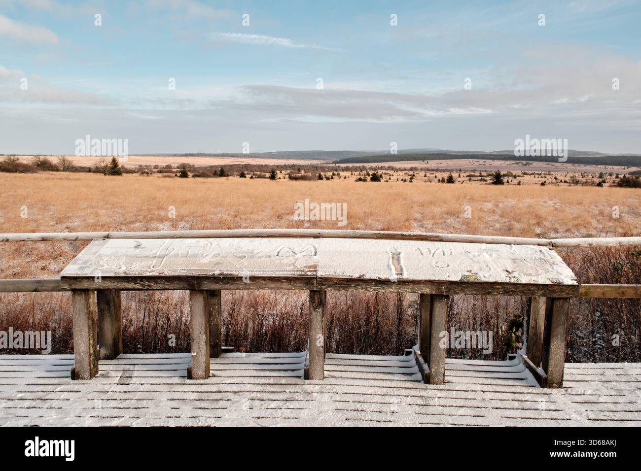 Landscape with the first snow in Waimes near the Baraque Michel, on ...