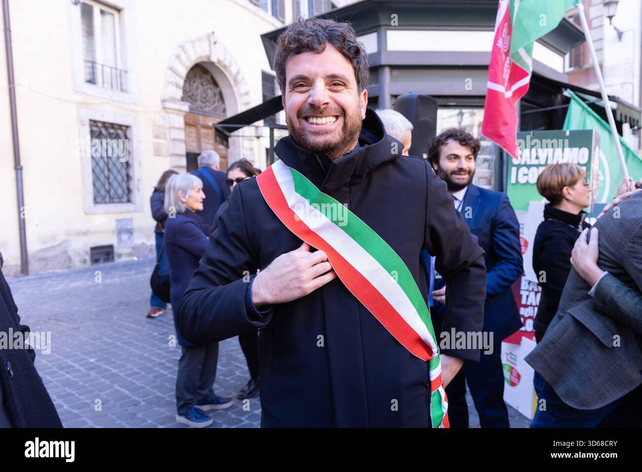 Alessandro Monaco, Mayor of Casacanditella (CH), participates in the ...
