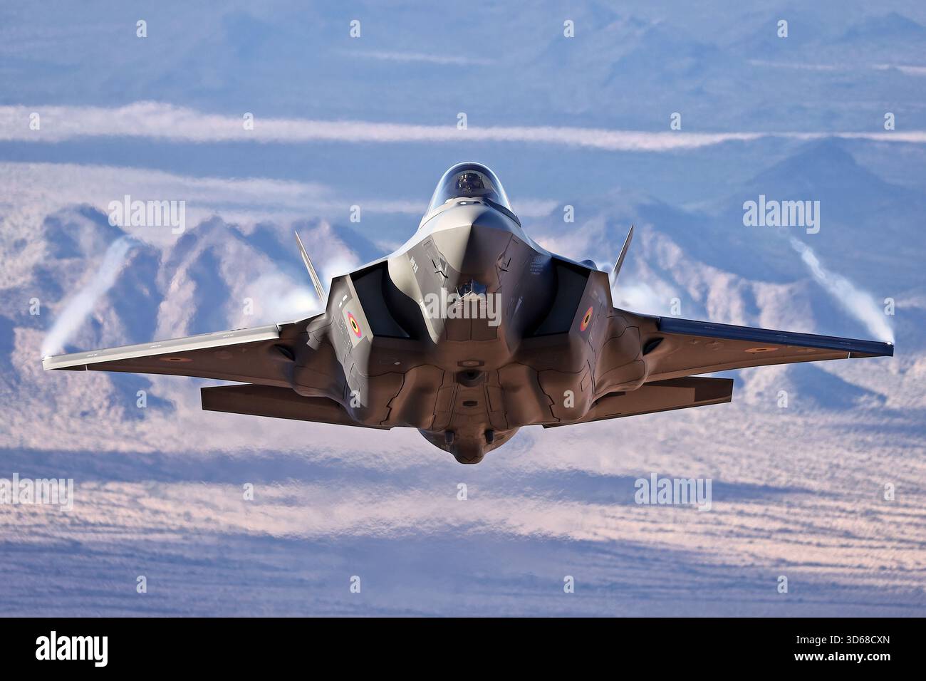 Belgian Air Force F-35A Lightning II during an early-season air-to-air ...