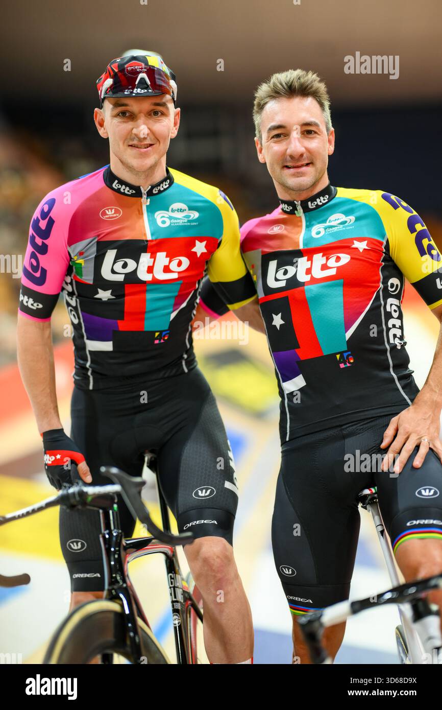 Belgian Jasper De Buyst and Italian Elia Viviani pictured during the ...
