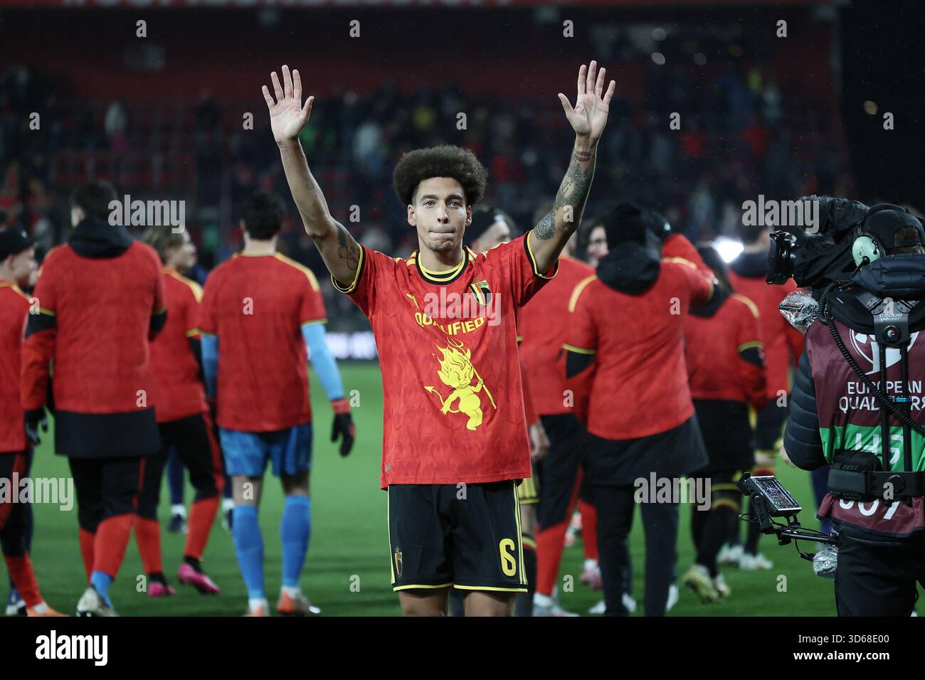 Belgium's Axel Witsel celebrates after a soccer game between Belgium's ...