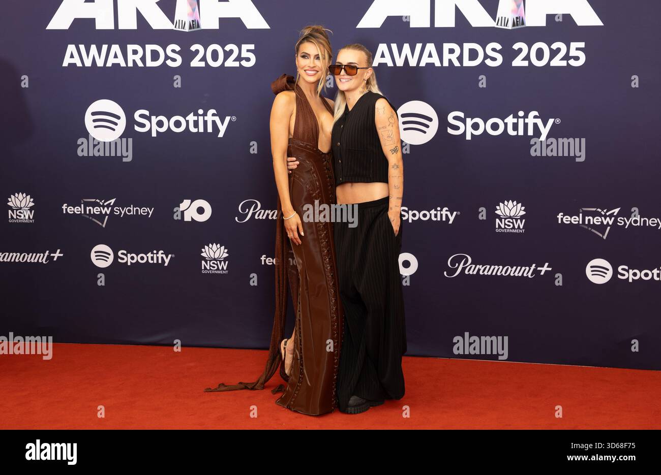 Chrishell Stause and G Flip during the 2025 ARIA Awards at Hordern ...