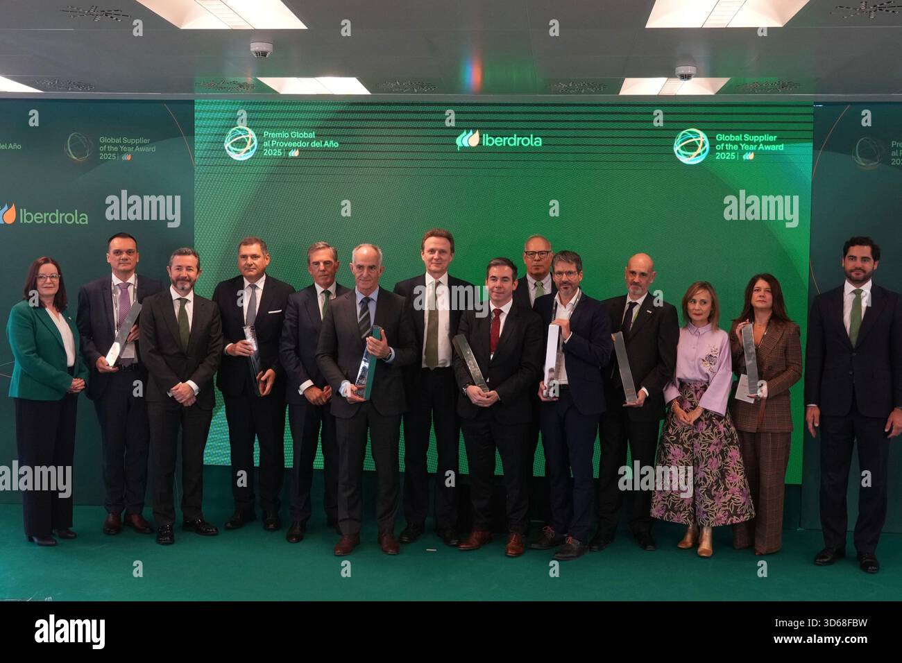Iberdrola group CEO, Pedro Azagra, in a family photo during the ...
