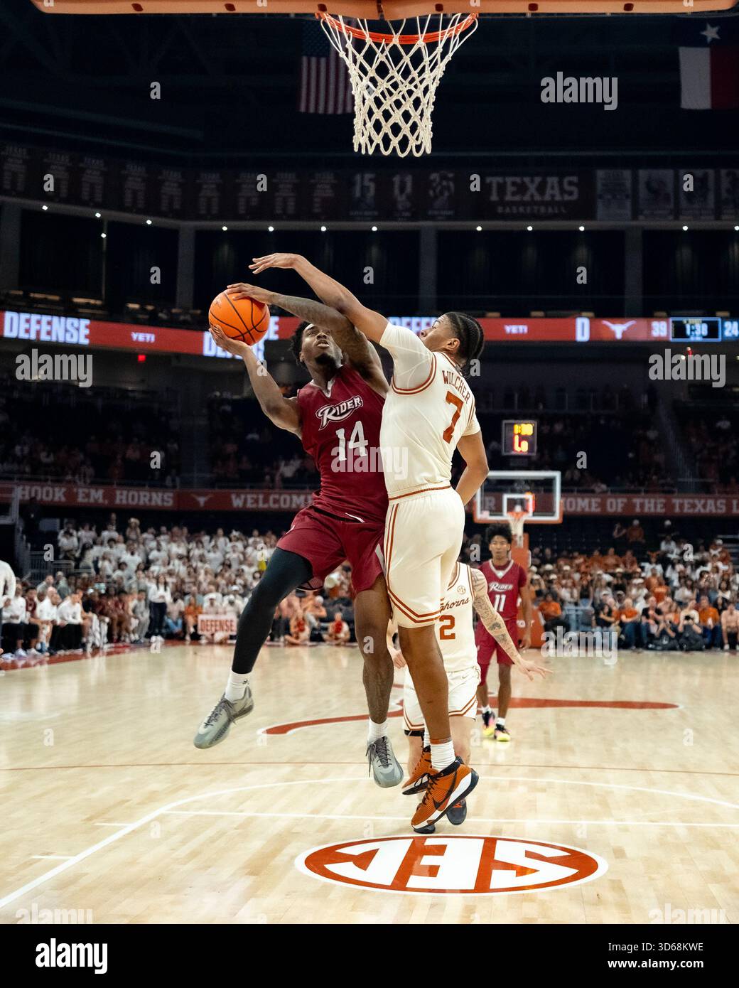 Nov 18, 2025. Antwan Wilson (14) of the Rider Broncs in action vs the ...