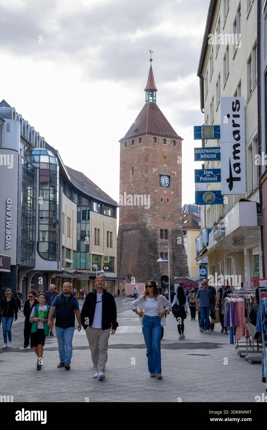 Historic Weißen Turm in Nuremberg, Bavaria, Germany, captured with its ...