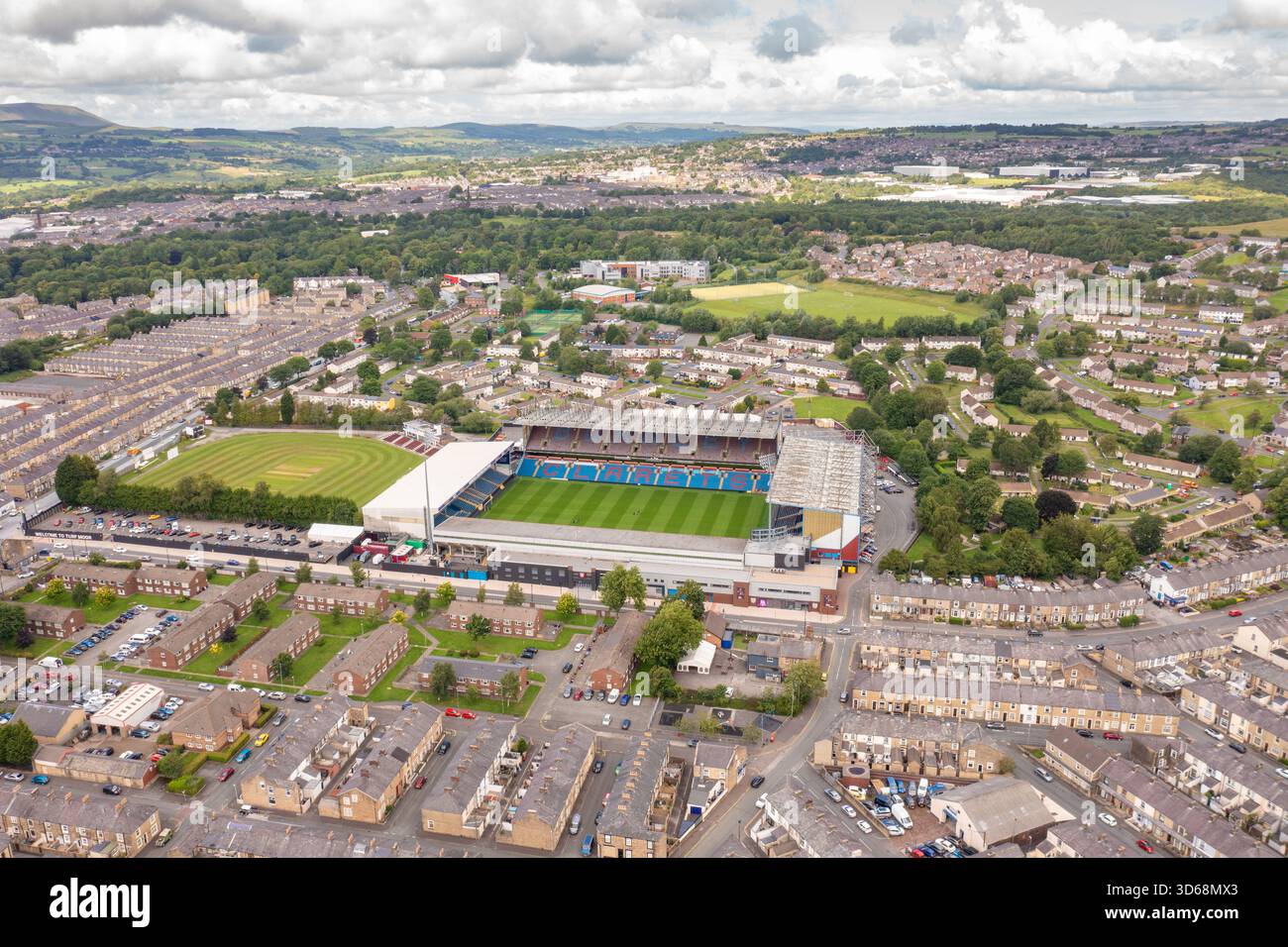 Burnley Lancashire, UK, 2nd July 2025: Aerial drone photo of the famous ...
